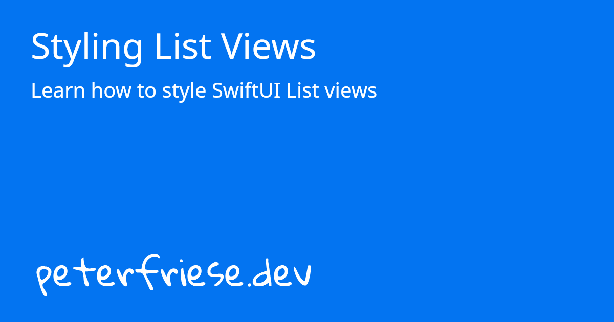 Styling List Views